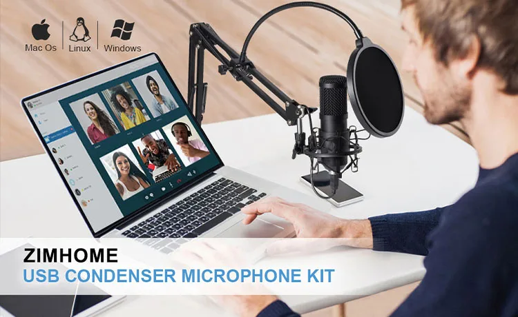 Professional Cardioid Studio Mic Kit for Gaming & Recording