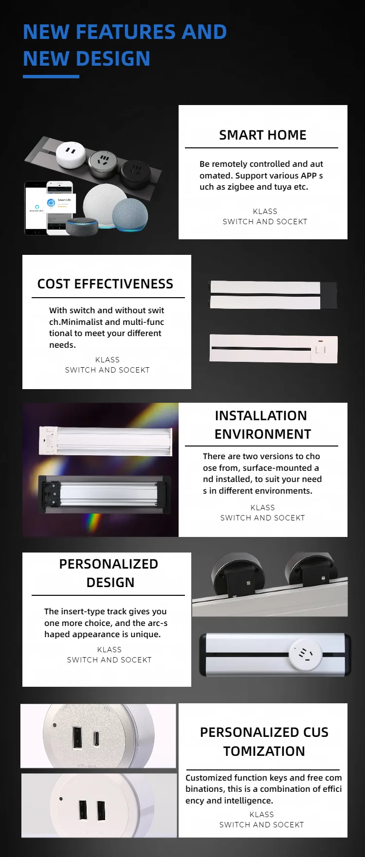 Hidden In-Tabletop Electric Socket Track Sliding Hidden Removable Wall ...