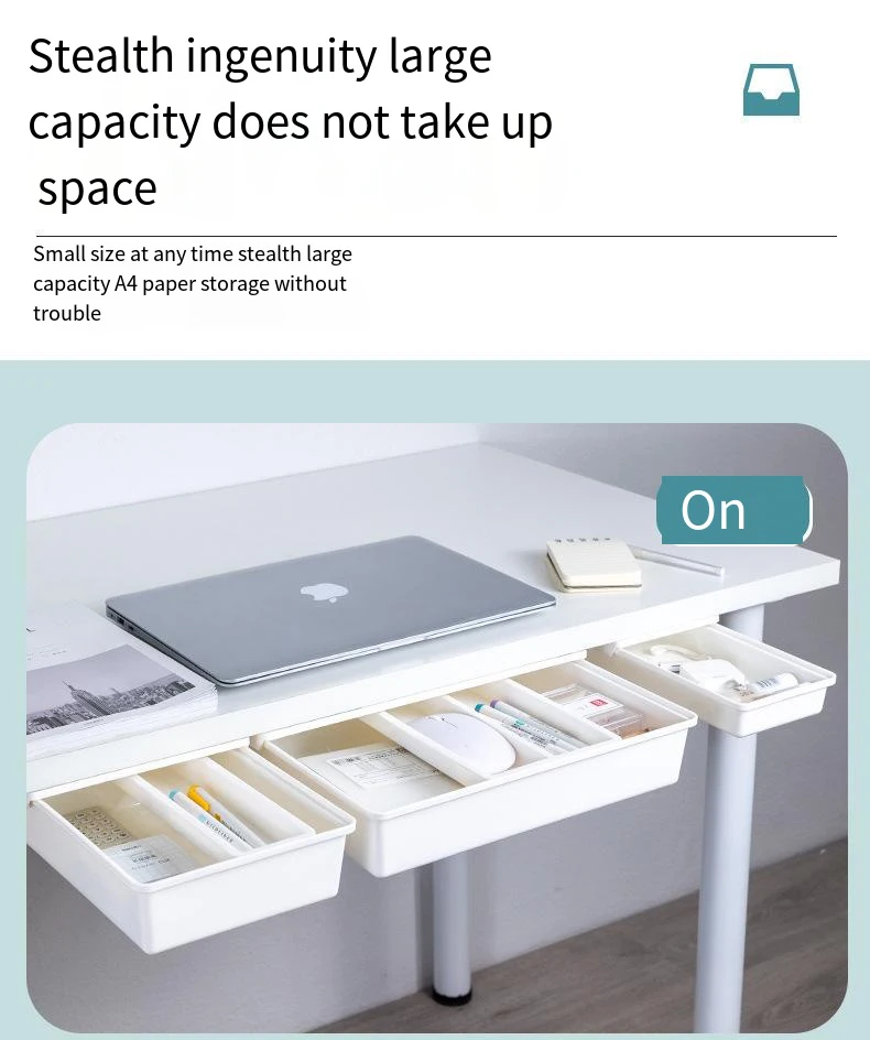 Hidden Office Under Desk Storage Rack Pasting Drawer And No Punching ...