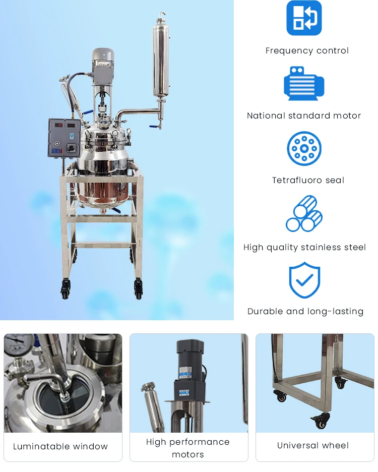 Plug Flow Stainless Steel Agitated Reactor - 25ml to 500ml