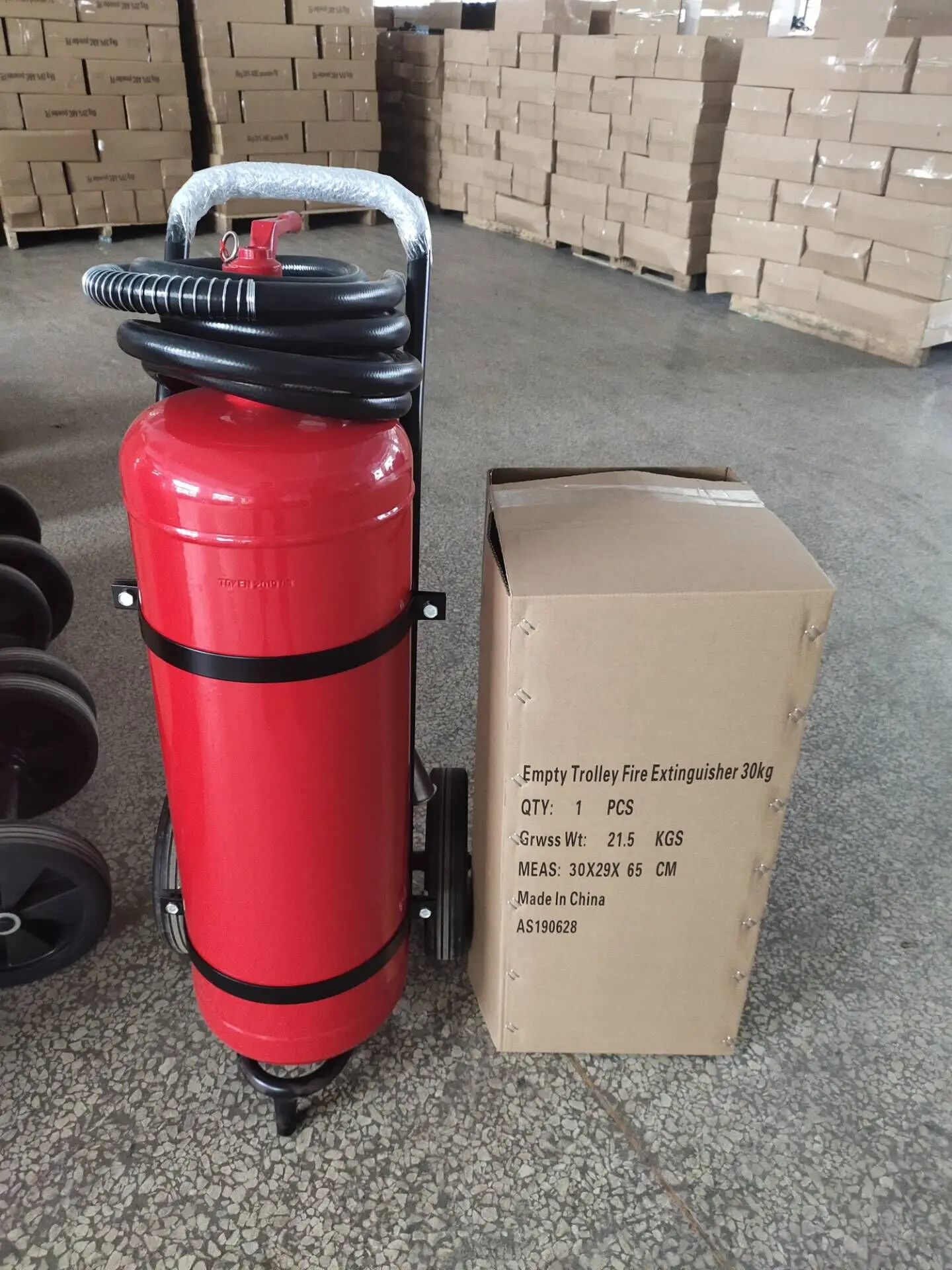 Wheeled Mobile Fire Extinguisher Trolley Mounted Dcp Chemical Powder ...