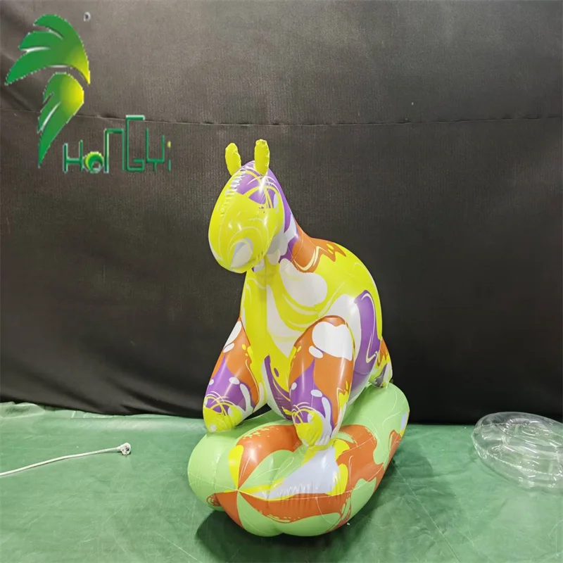 Hongyi Toys Inflatable Rainbow Horse / Inflatable Ride on Horse with ...