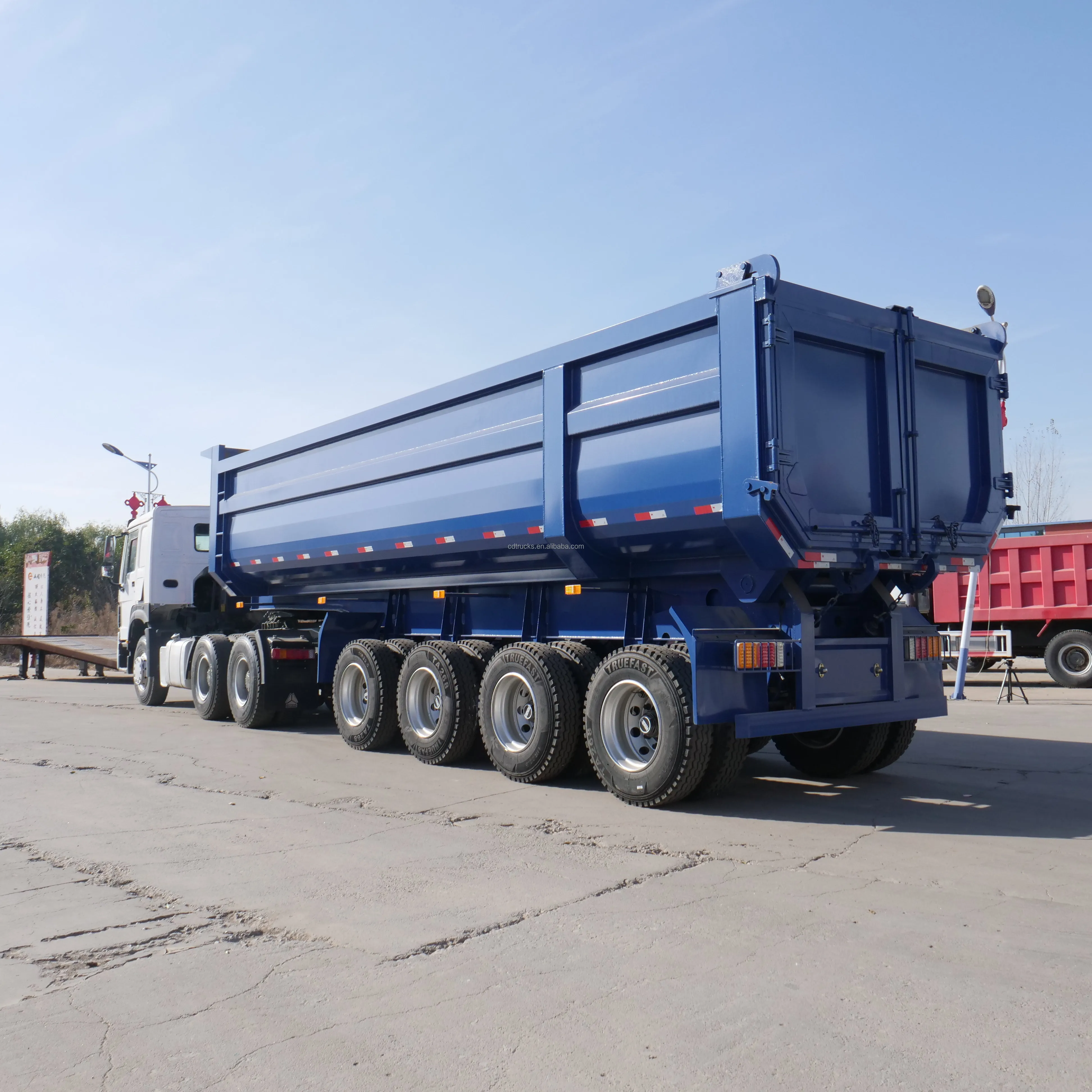 Sand Truck Trailers Hydraulic Tipper Dumping Tipping End Dump Semi ...