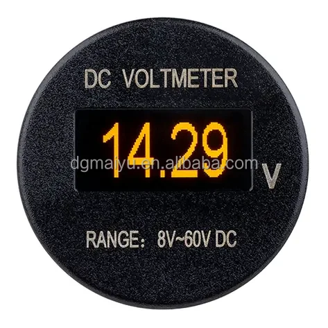 Waterproof ROUND 8-60V MINI OLED DC DUAL DIGITAL VOLTMETER AMMETER DISPLAY