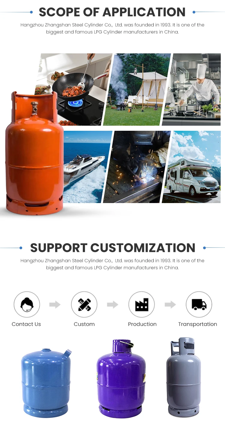 Zhangshan 6kg Gas Cylinder Lpg Gas Cylinder Refillable Empty Gas ...