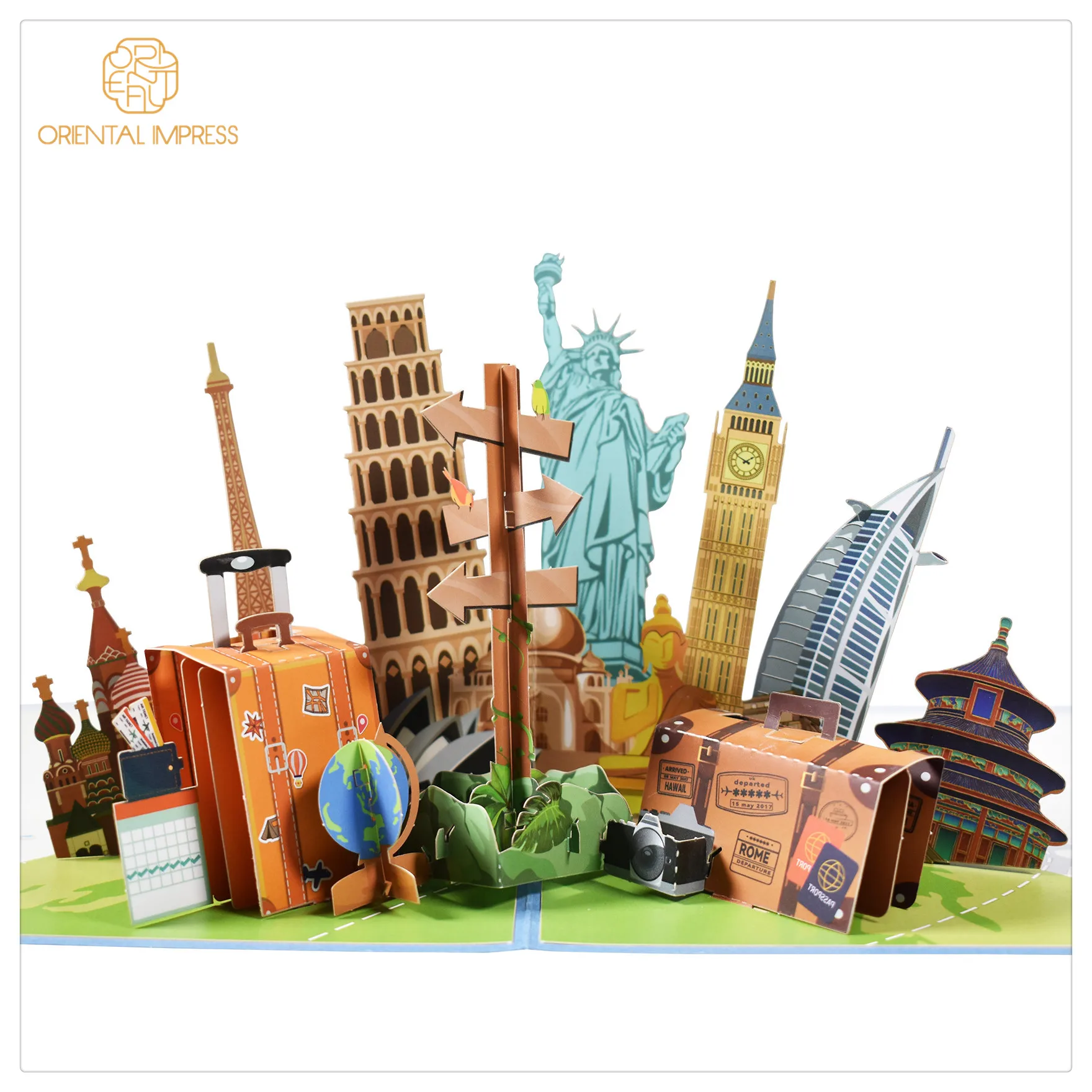 Creative 3d World Landmarks Pop Up Famous Architectures Greeting Card ...