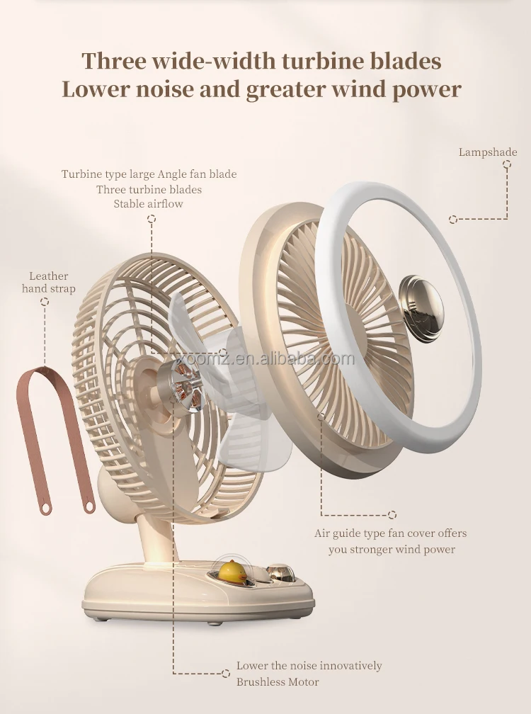 ICARER FAMILY Pedestal Cooling Light Folding Stand Desk Fan