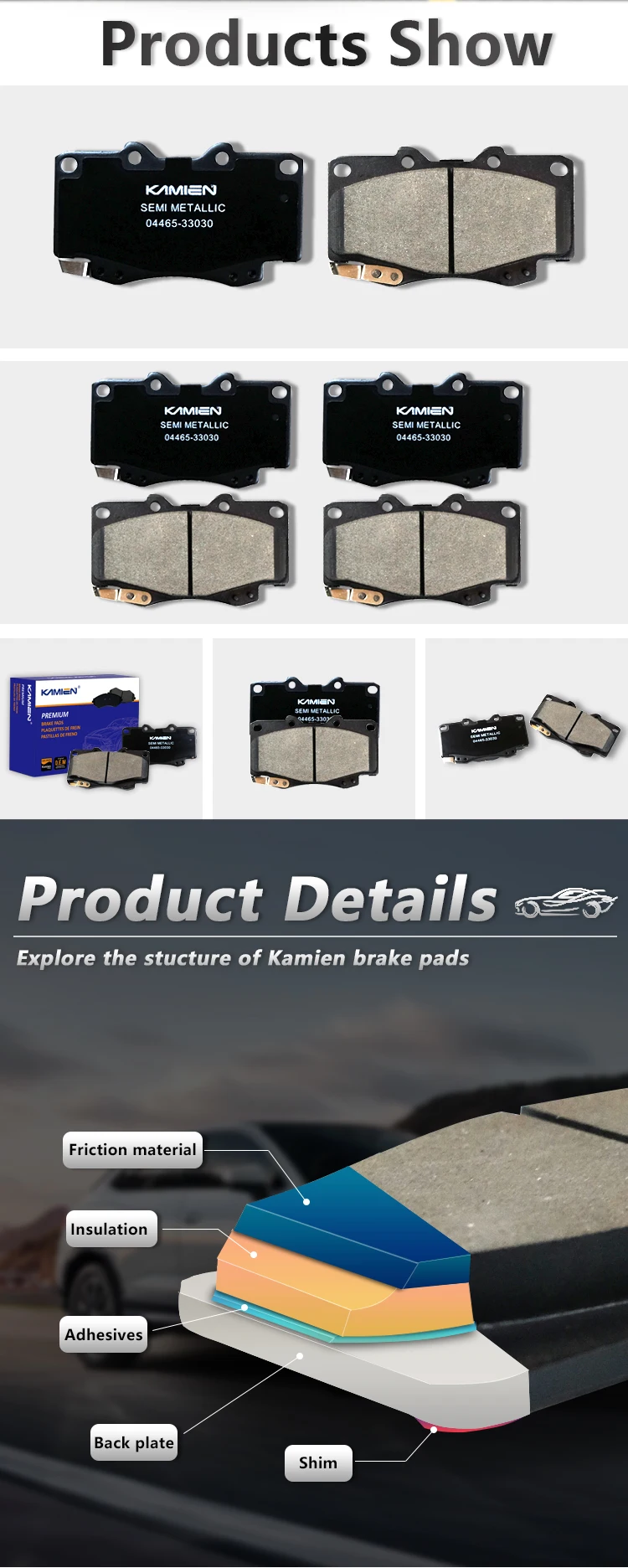 Oe 0446525040 High Performance Ceramic Discs Brake Pads For Toyota ...