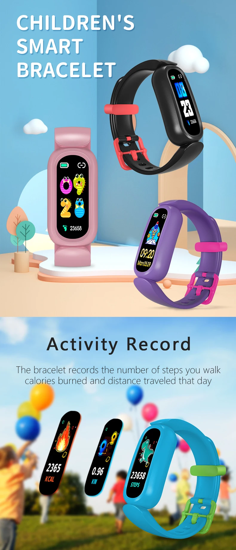 Manufacturer Kids Smart Watch 2023 Heart Rate Blood Pressure Children's ...