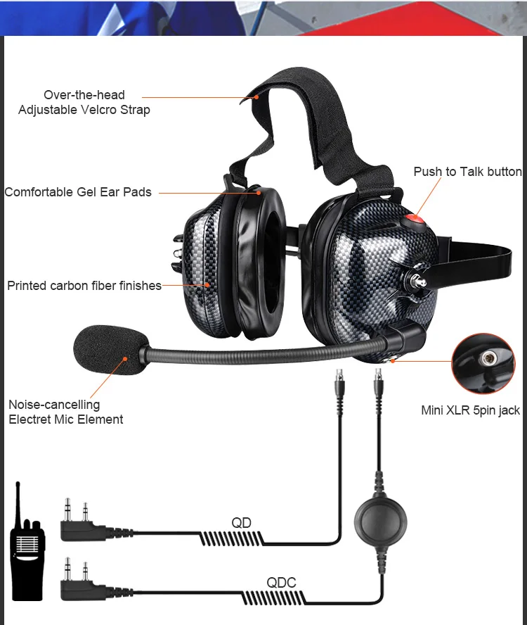 Heavy Duty Noise Reduction Utv Headset For Two Way Radio - Buy Heavy ...