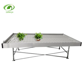 Rack System Vertical Farming Hydroponics 4x8 Wheels Grow Flood Table ...