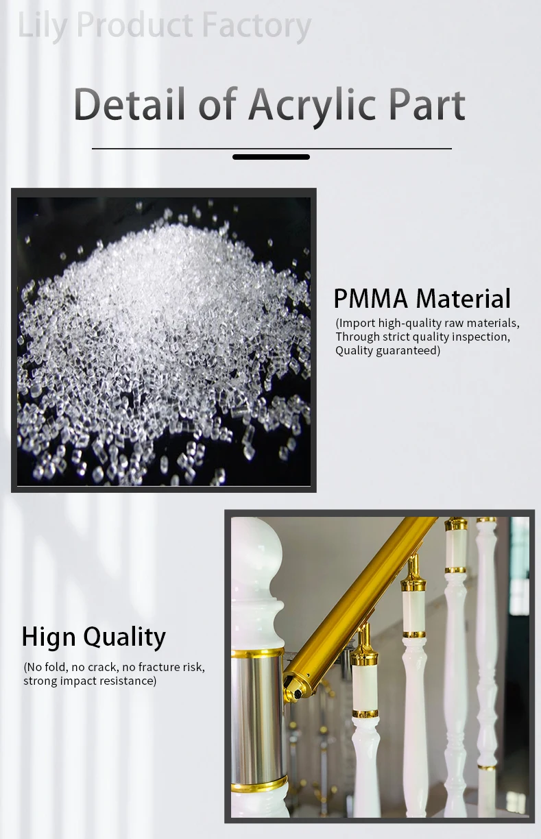 Injection Molding Decorative White Marble Acrylic Baluster Column For ...