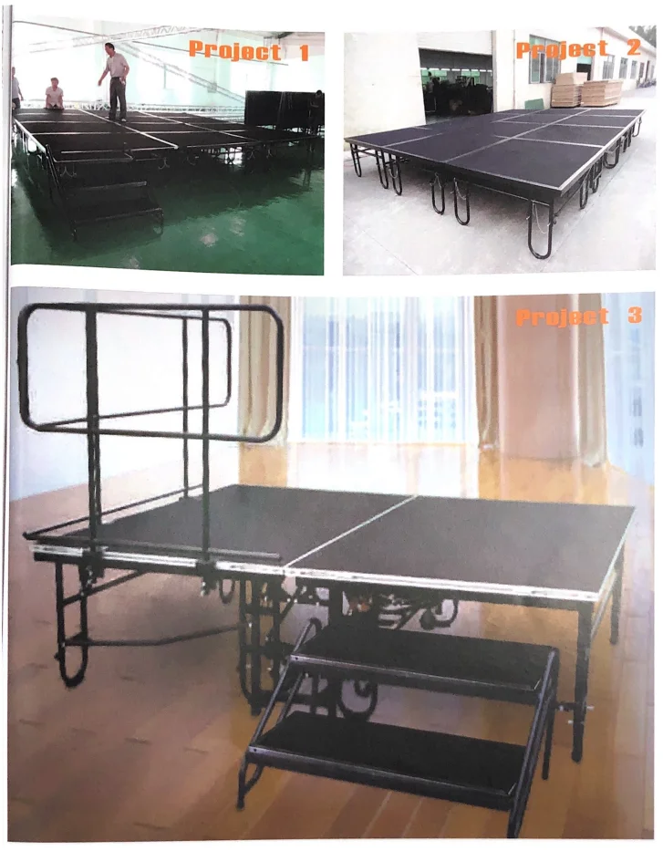 Mobile Strong Load Steel Folding Stage with Wheels Collapsible Stage ...
