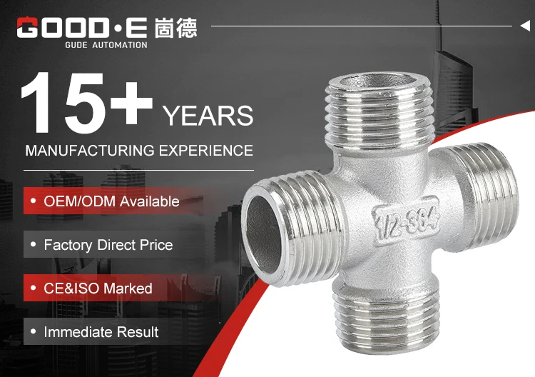 GOOD-E Male Thread Casting 4 Way Elbow Stainless Steel Cross Connector ...
