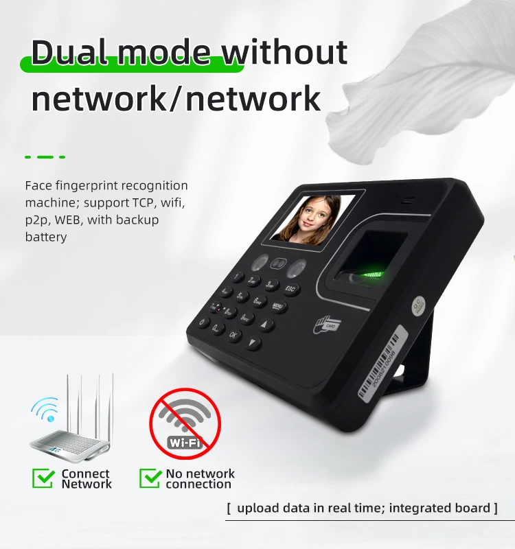 Cloud TCP/IP Time Recording - Biometric Punch Card Machine