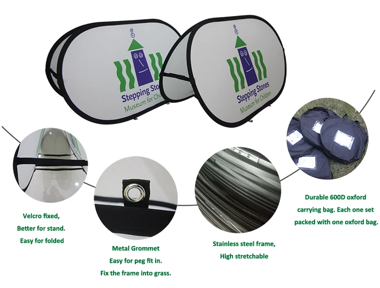 Portable Display Folding A Frame Stand Up Banner" Vertical Pop Up Sport ...