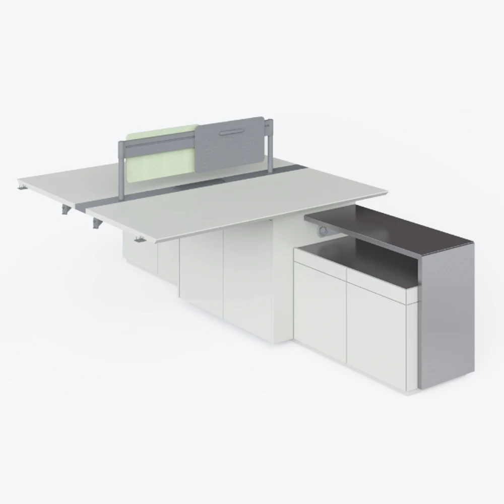 Modern Office Cubicles Workstation Desk Office Furniture 2 Person Staff ...