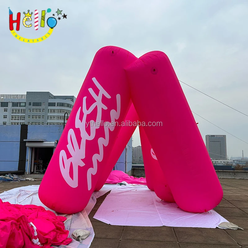 Customized Inflatable Sign Logo Event Decoration Pink Advertising ...