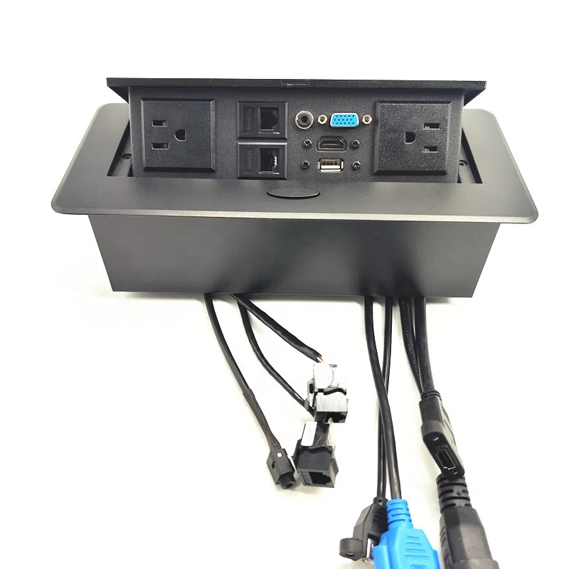 Us Desktop Pop Up Outlet Recessed Multimedia Strip Socket Conference ...