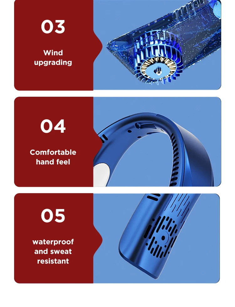 Ventilador De Cuello Portable Leafless Neck Fan Air Conditioner Neck Hung Fan - Buy Wearable ...