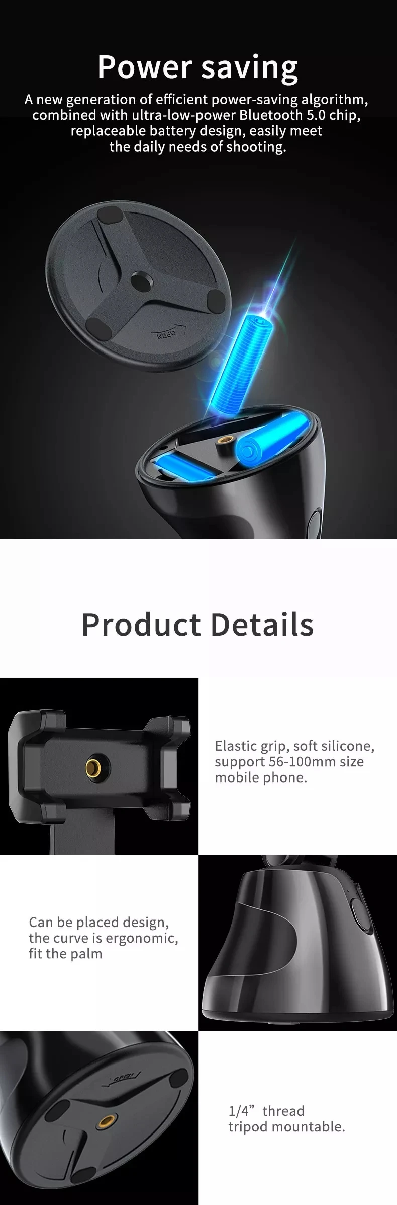 360 Motion Tracking Holder Gimbal Stabilizer Pod Camera Facial ...