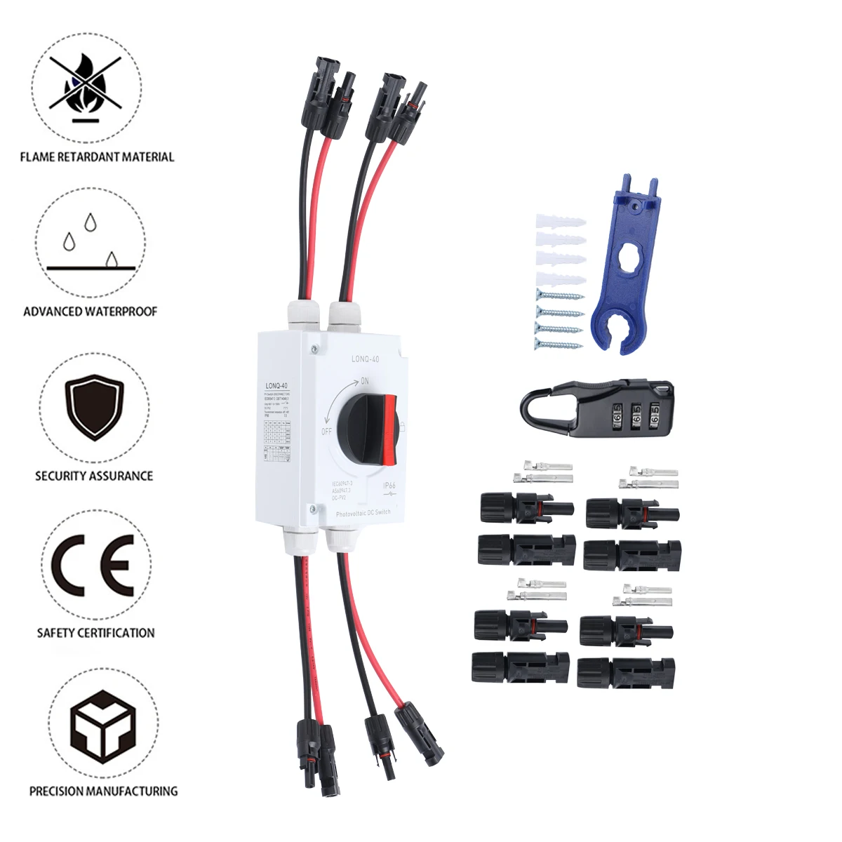 Compact Design Ip66 32a 2p Pv Disconnect Box Photovoltaic Dc Isolation ...