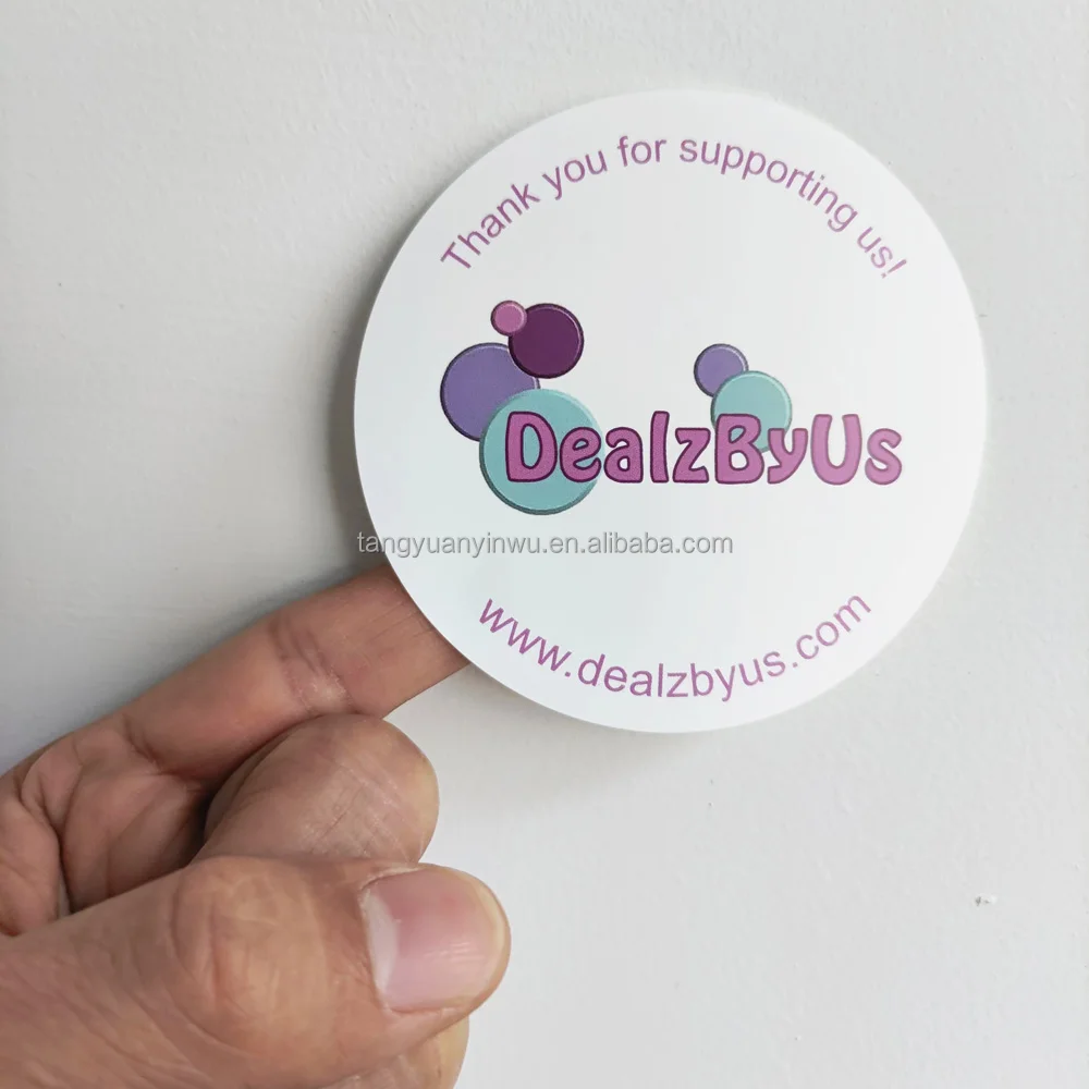 2x2 3x3 Circle Custom Logo Label Printing DIY Thank You for Supporting ...