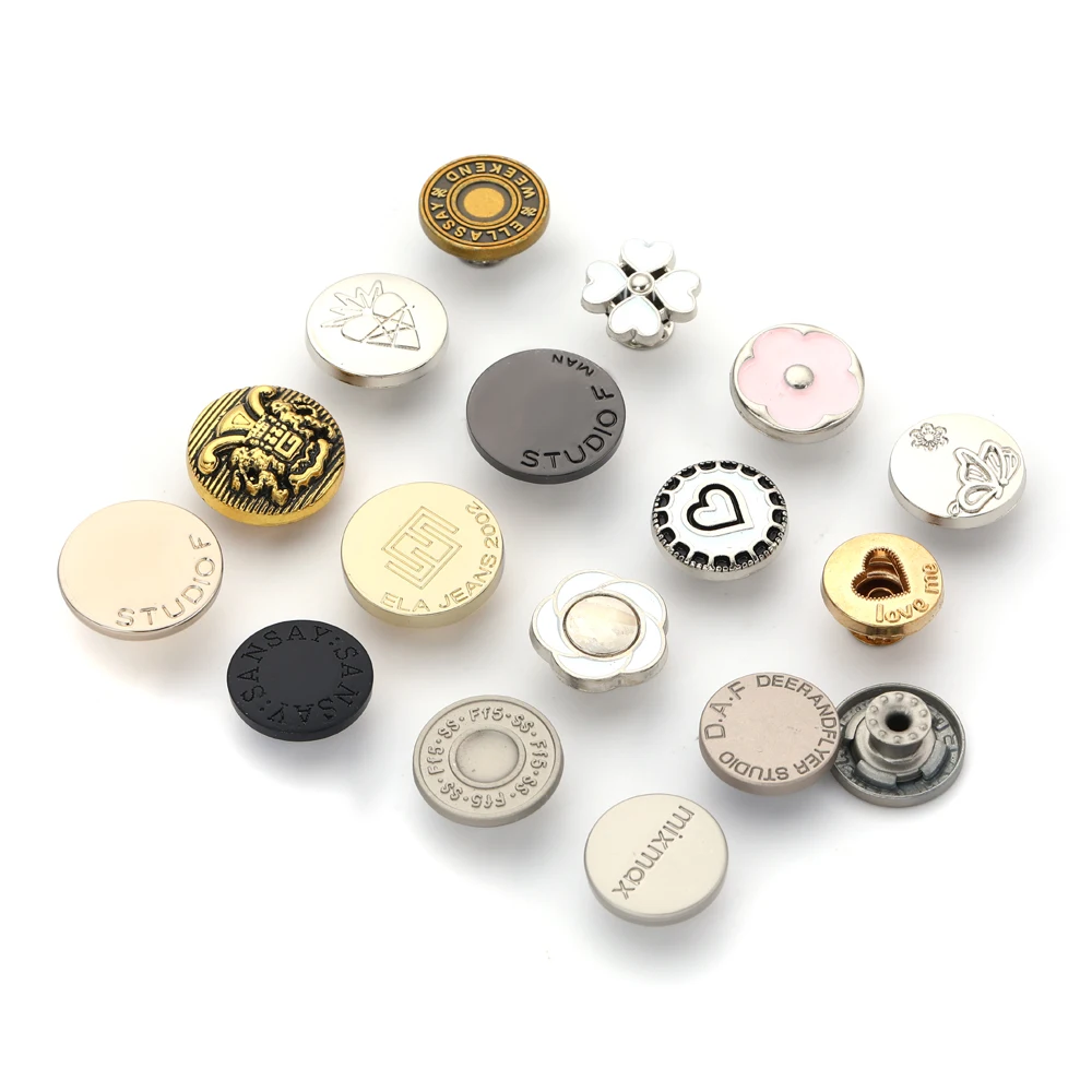 Hand Sewn Buttons Metal 3D Printed Plating Custom Brand Metal Button ...
