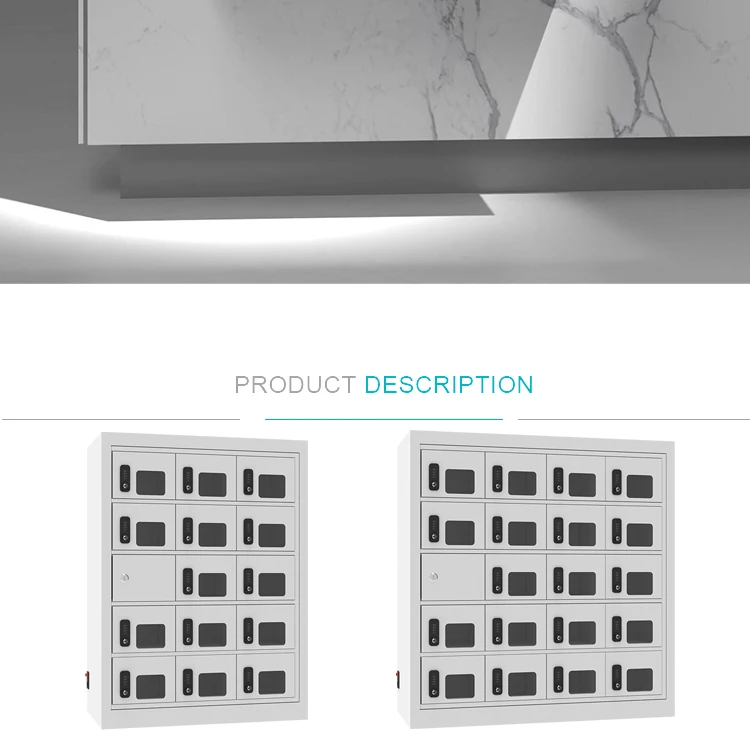 28 Door Supermarket Public Metal Cell Phone Charging Station Locker ...