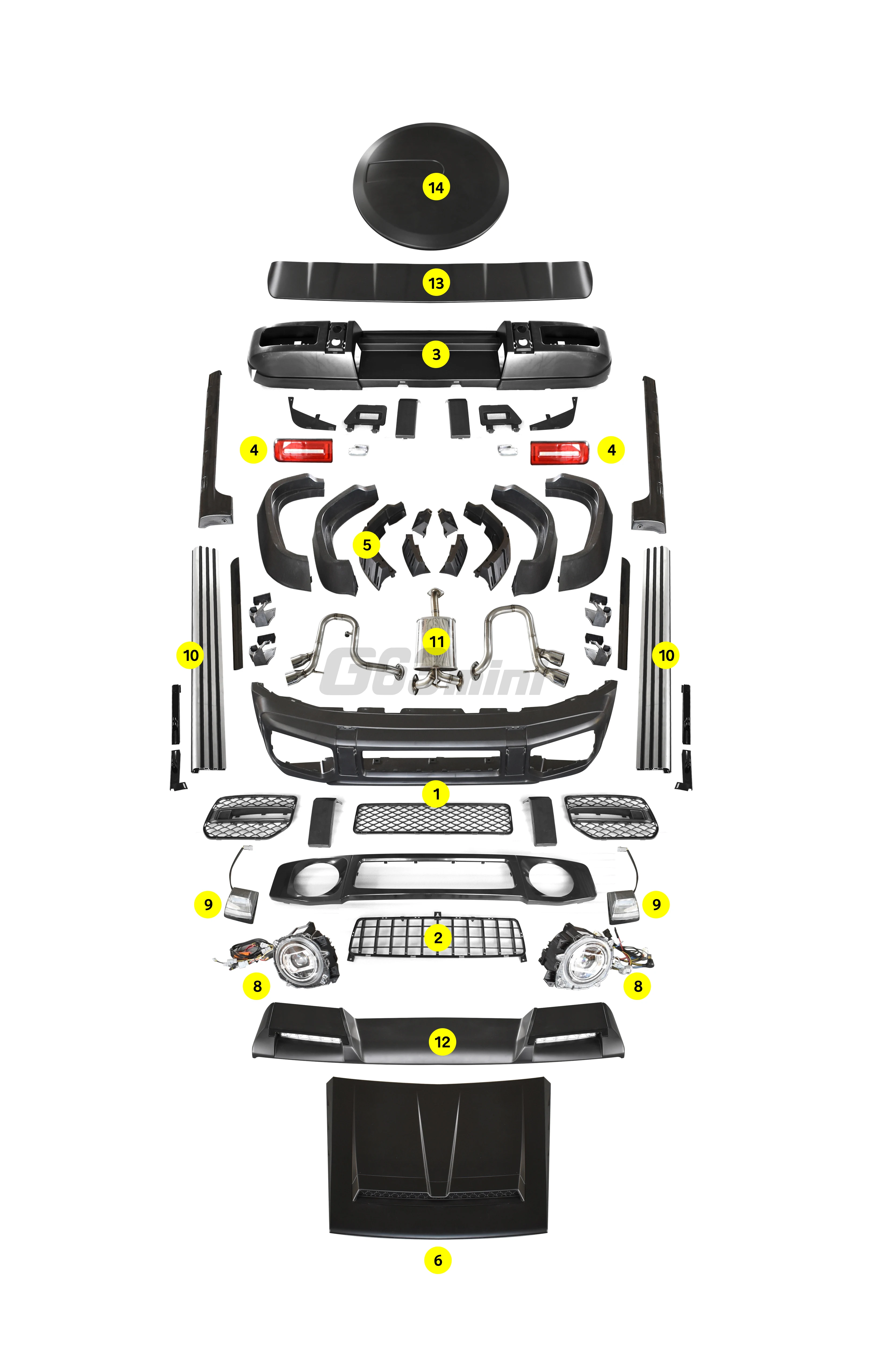 Jimny Mini G63 Style Body Kit Fit For 2018-2021 Jimny Front Bumper And ...