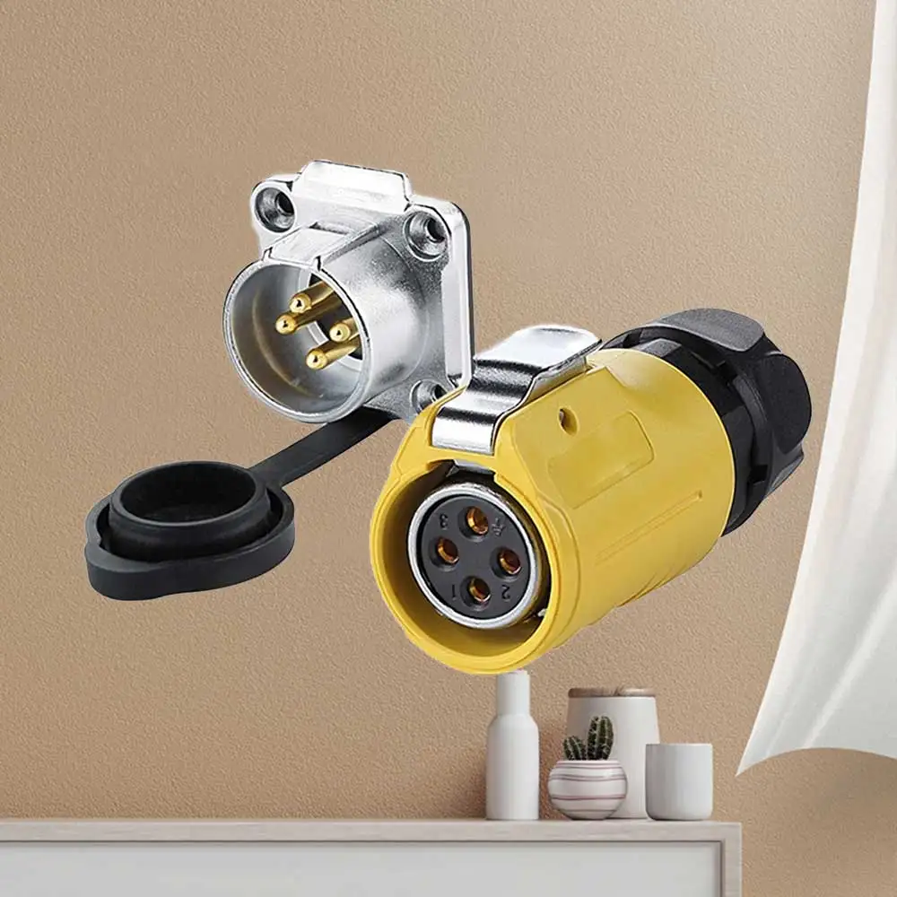 Oswell Waterproof 4 Pin Aviation Connector Male Female 4 Pin Molded ...