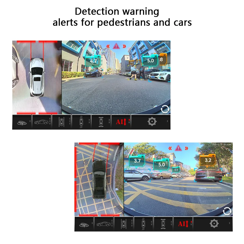 Hesida 360 AI Degree Car Security Camera 3D Bird View System 4 Way ...