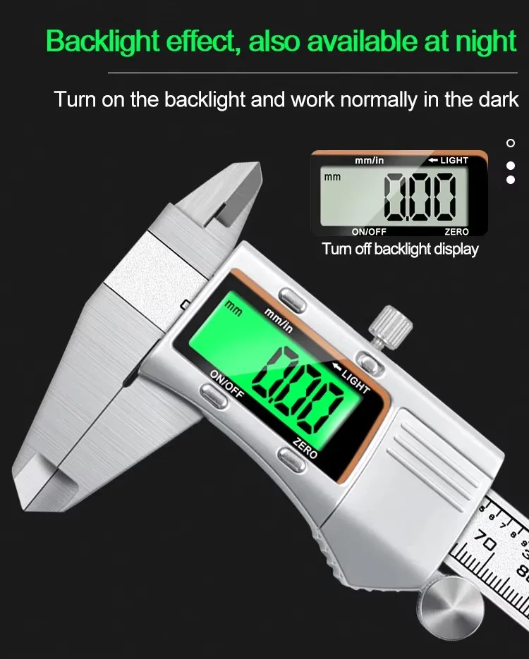 6 Inch 150mm Stainless Steel Digital Caliper With LCD Screen Electronic ...