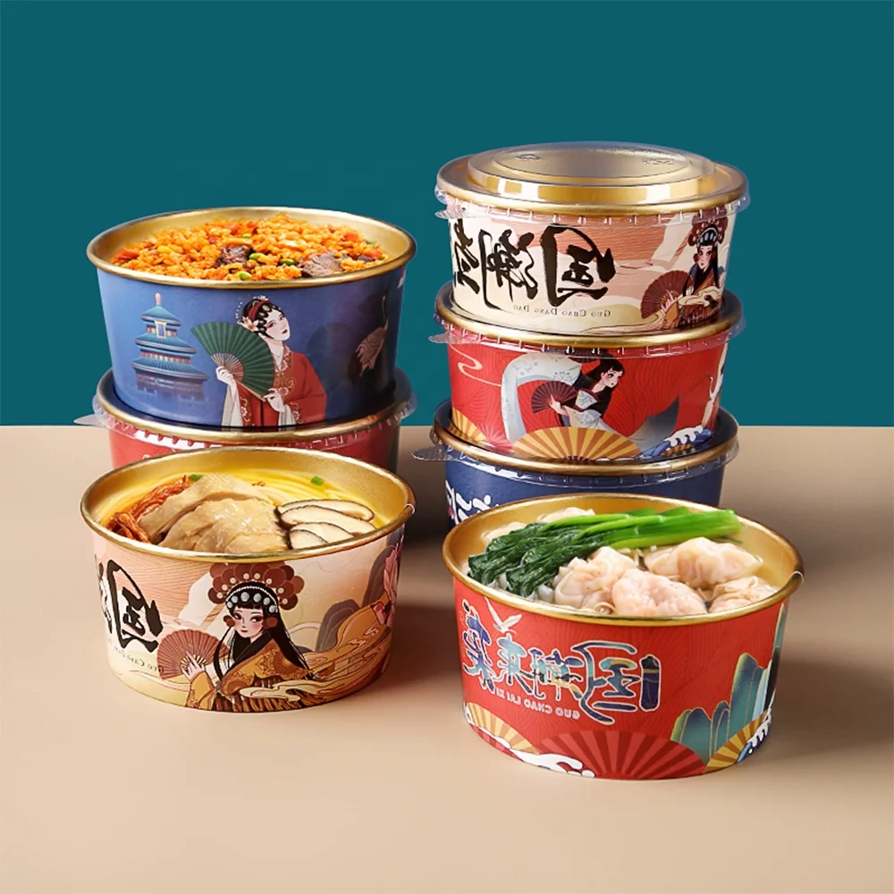 Customized Soup Packaging Container Disposable Kraft Food Packaging ...