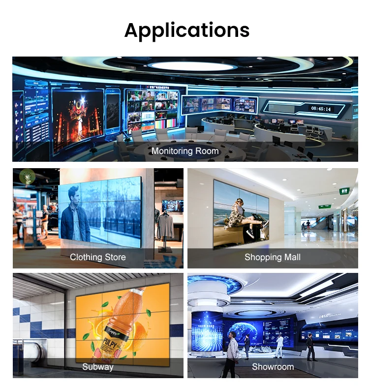 1x6 LCD Video Wall 4k 3x3 Controller Prices Monitors Wall Mount
