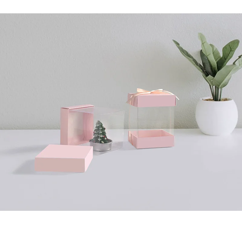 Folding Window Viewable Toy square Wrapping Paper Box with clear Small ...