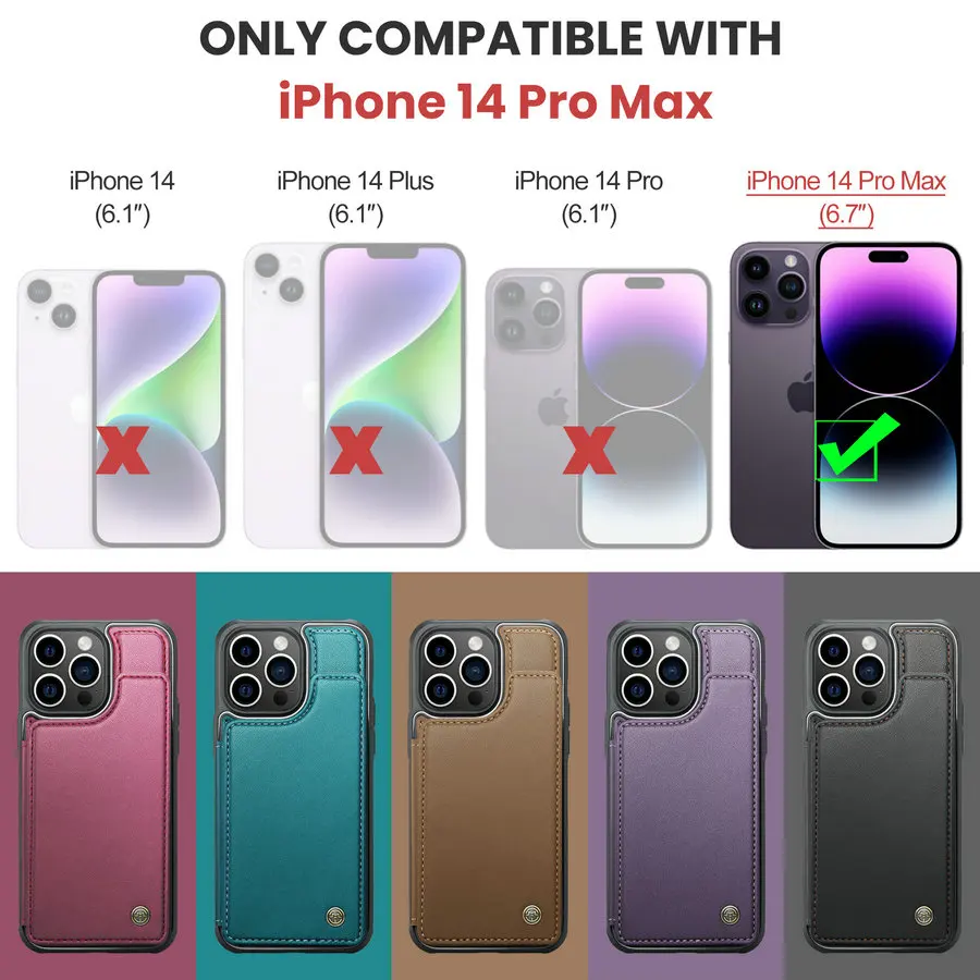 Caseme Rfid New Product For Iphone 14 Plus Leather Case With Auto ...