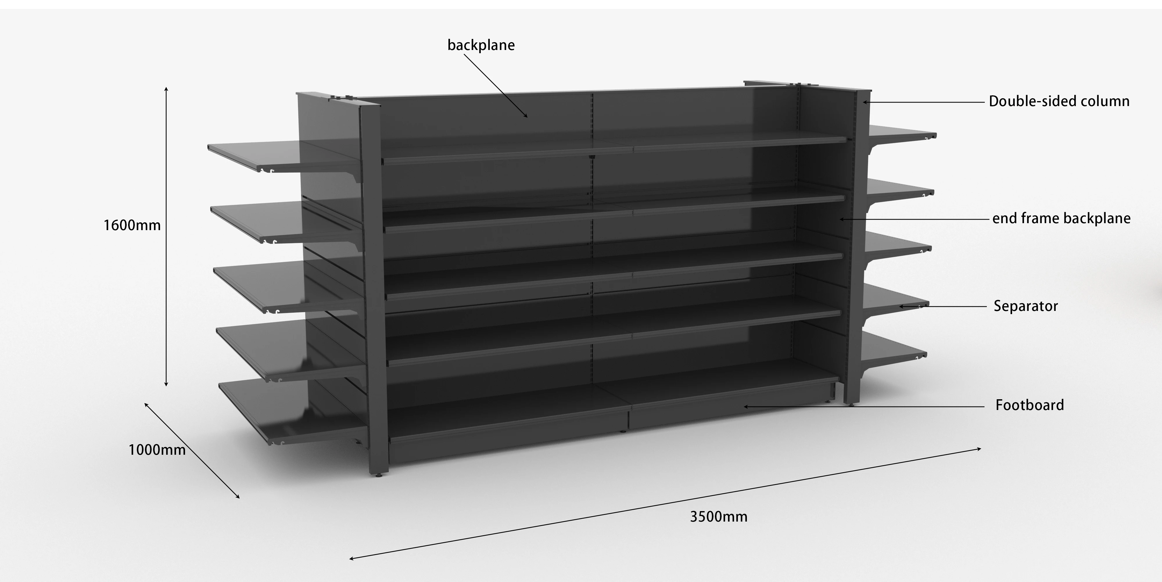 Xinde Gondola Supermarket Shelf - Heavy Duty Display Racks
