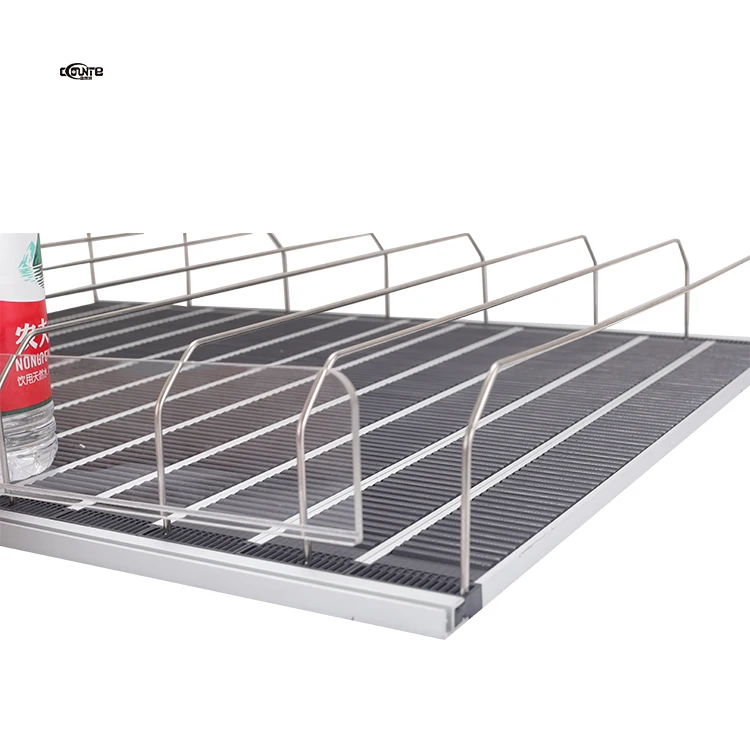 Hot cooler display rack Roller rack aluminum automatic feed gravity ...