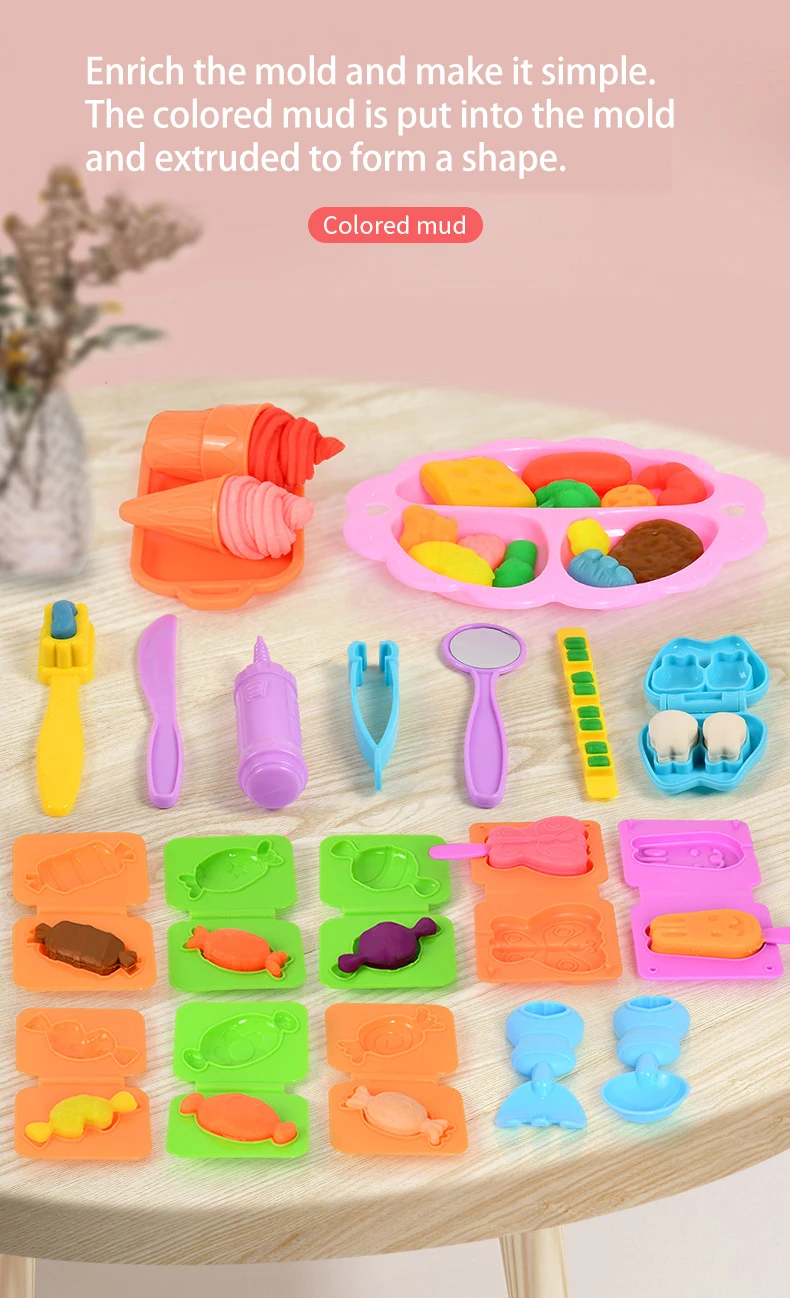 Handmade Toys Clay For Kids Modeling Clay Toys Plasticine Noodles Ice ...