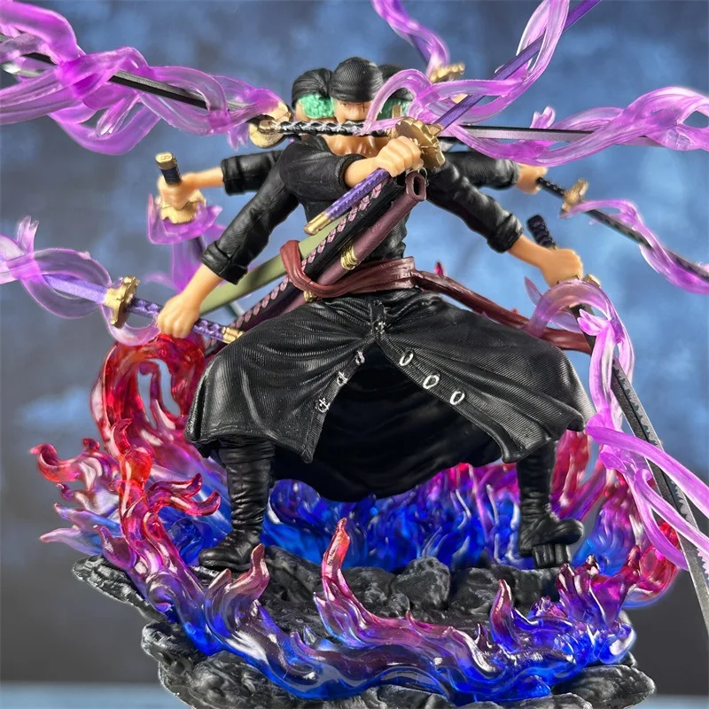 24CM One Pieces Roronoa Zoro Anime Figure GK - Three Heads and Six Arms