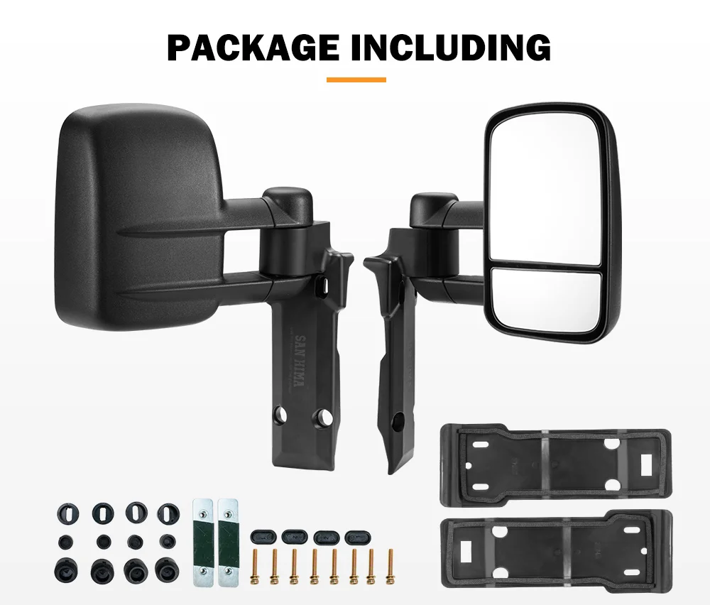 San Hima Black Extendable Towing Mirrors For Toyota Land Cruiser 70-79 ...