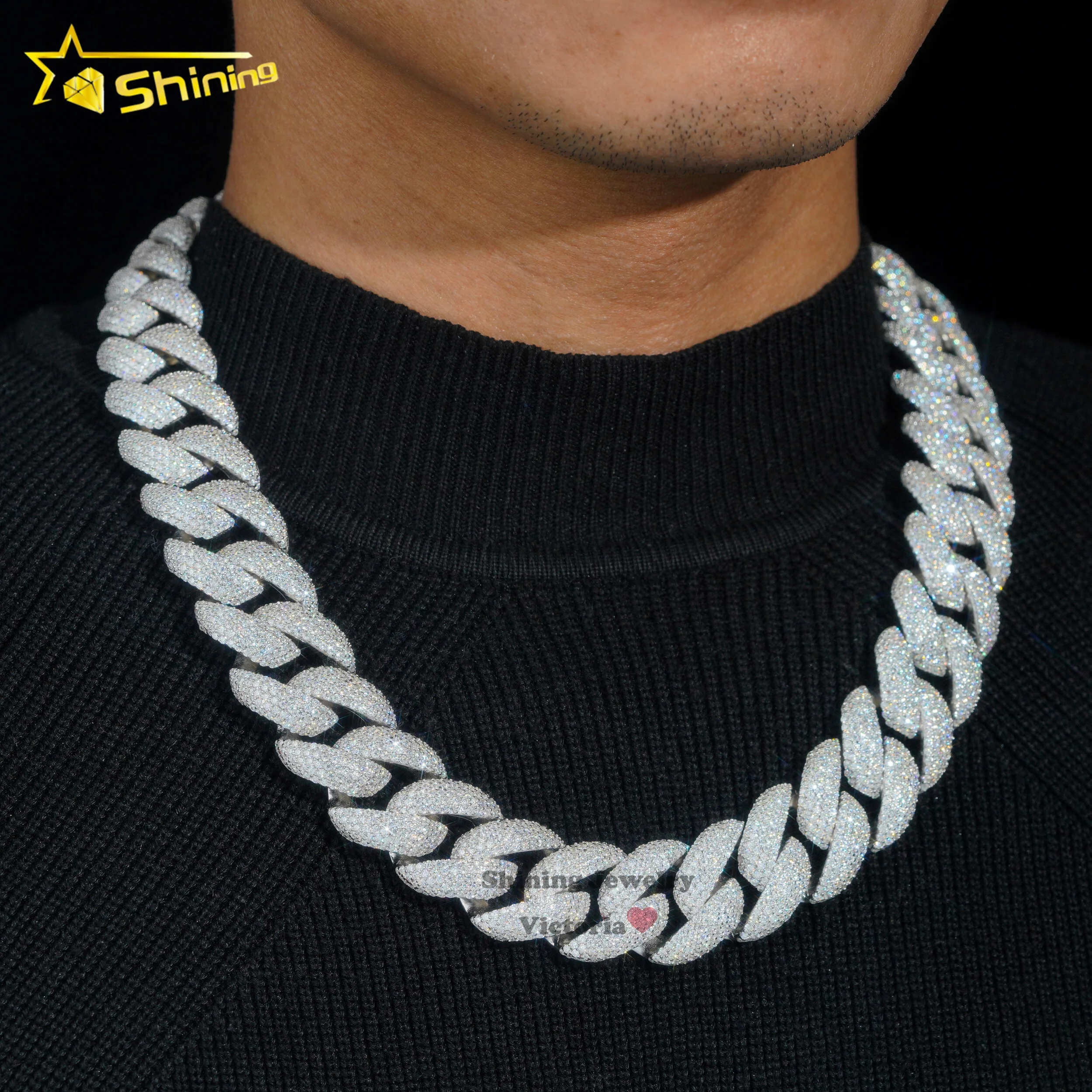 Luxury Rapper Jewelry 18K Gold Plated Pass Diamond Tester Iced Out 23MM ...