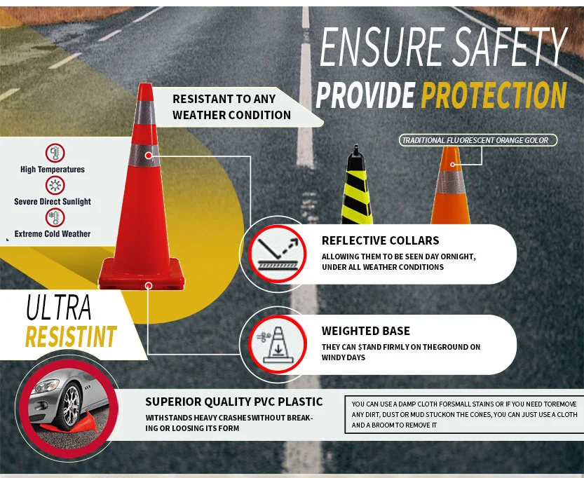 High Quality Square Reflective Road Safety Cone Traffic Signs for Road ...