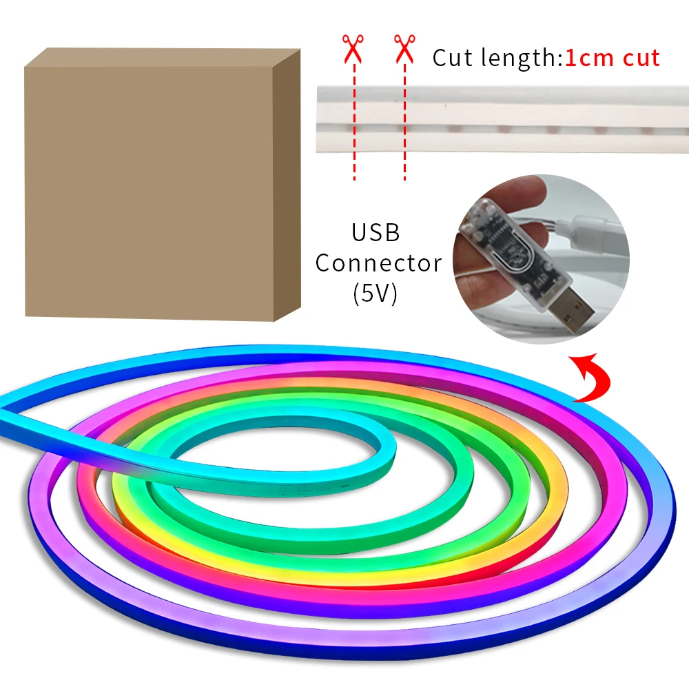 RGBIC Neon Rope Light - DIY Wall Decor with Music Controller