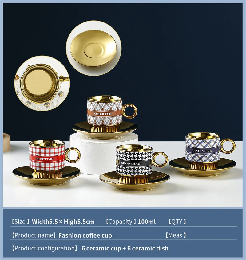 Wholesale Ceramic Arabic Style Turkish Coffee Cup And Saucer Set Of 6 ...