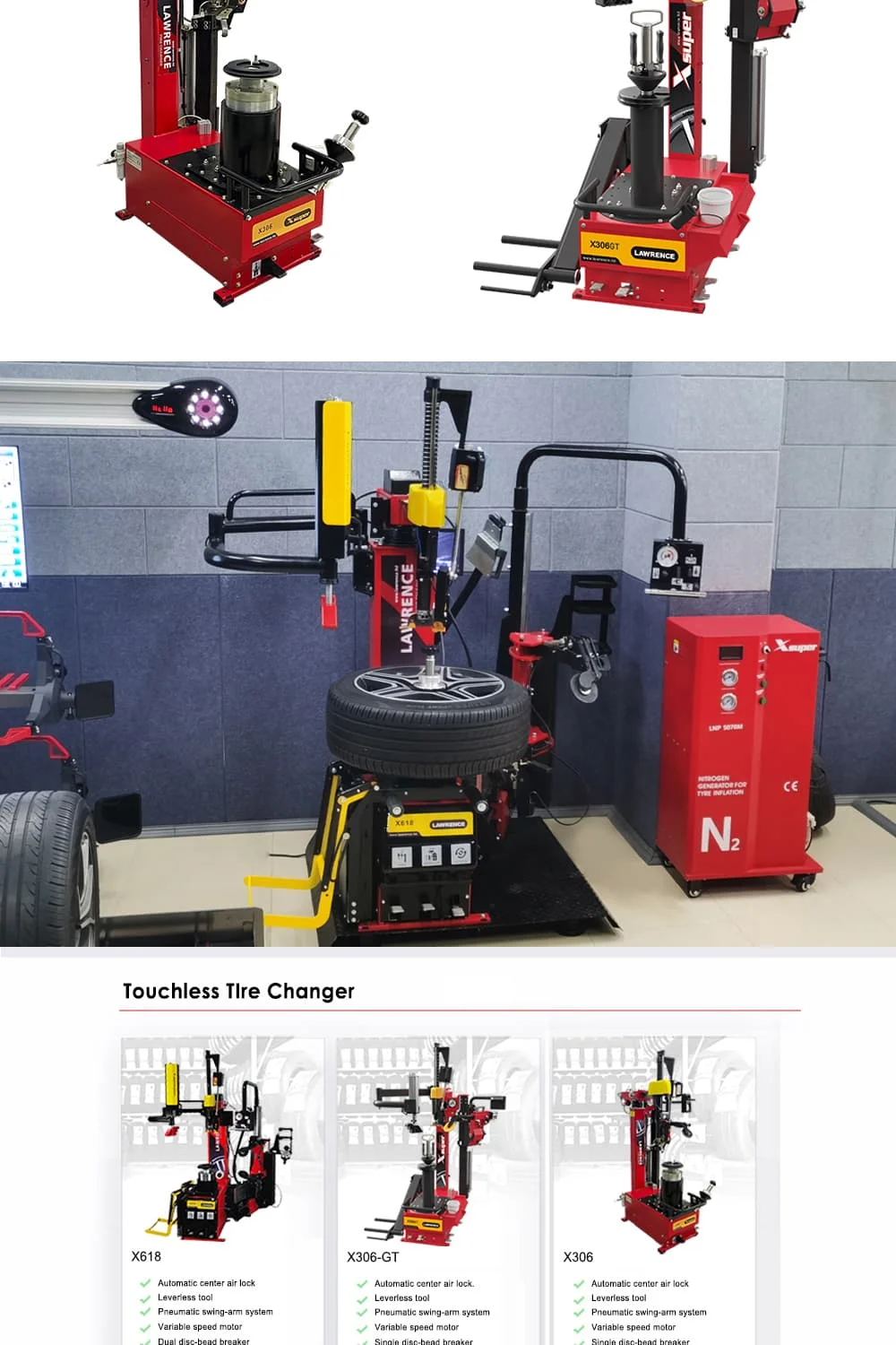Touchless 2024 New Popular Fully Automatic Lever Free Tyre Changer ...