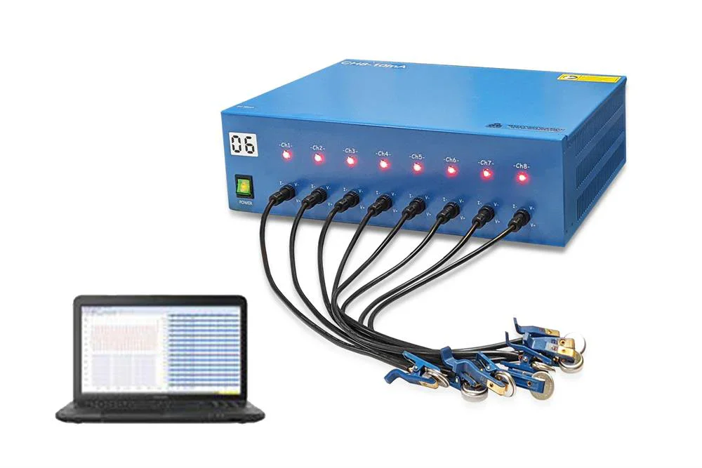 8 Channel Coin Cell and Pouch Battery Analyzer (0.02 -10mA up to 5V ...