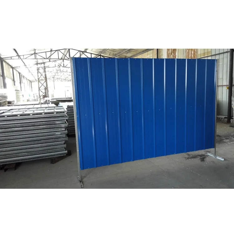 2m Corrugated Metal Galvanized Steel Sheet Temporary Fence White Blue ...
