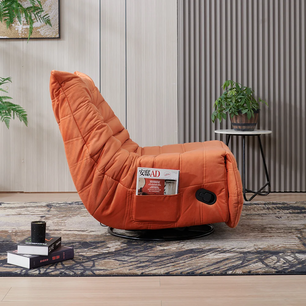 Single Seat Recliner Sofa Extendable Microfiber Fabric Lounge Chair ...